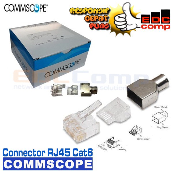 Jual Connector Commscope / AMP RJ45 UTP Cat6 Konektor RJ45 Original ...