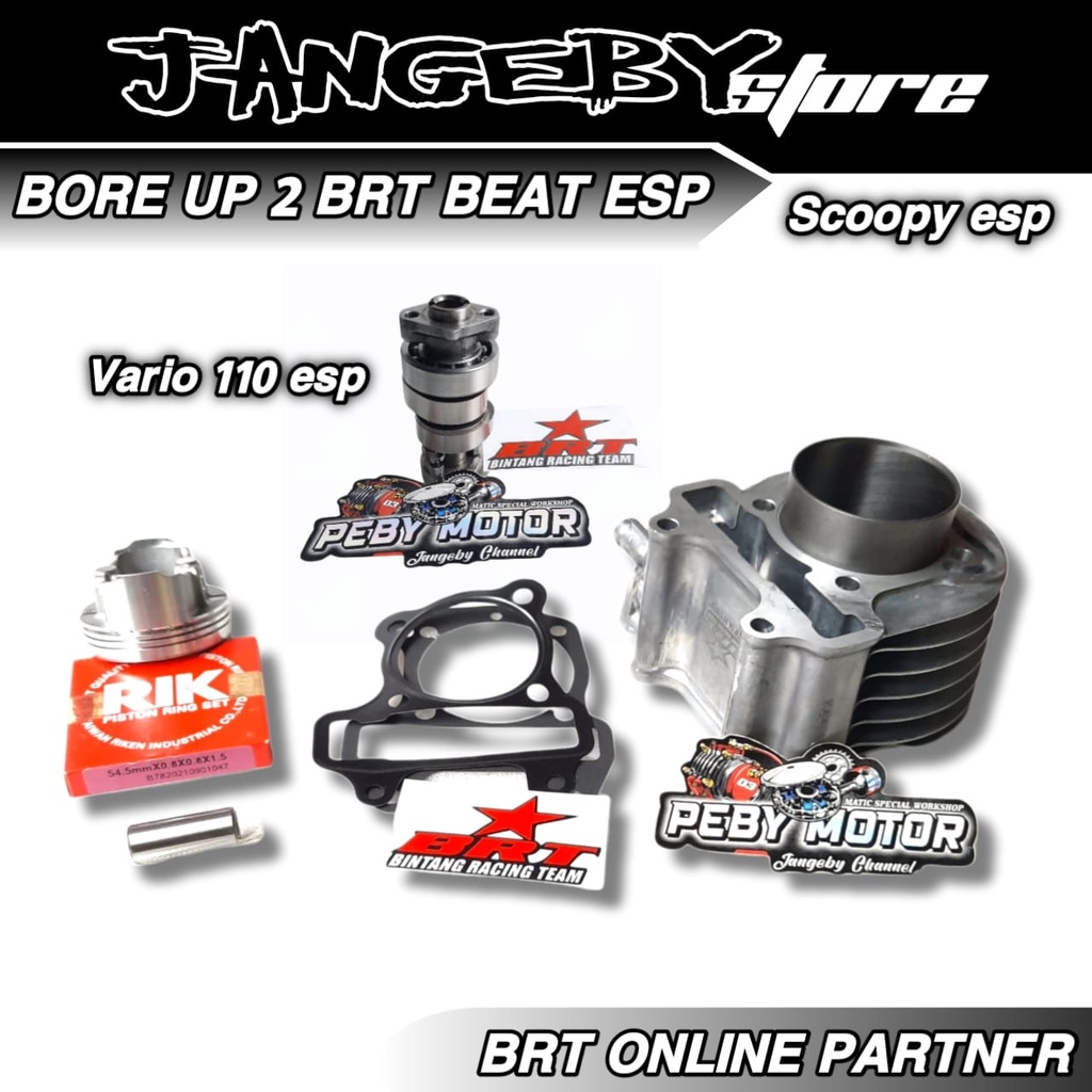 Jual PAKET BORE UP BRT 2 BEAT SCOOPY VARIO 110 ESP BLOK PISTON BRT CAST ...
