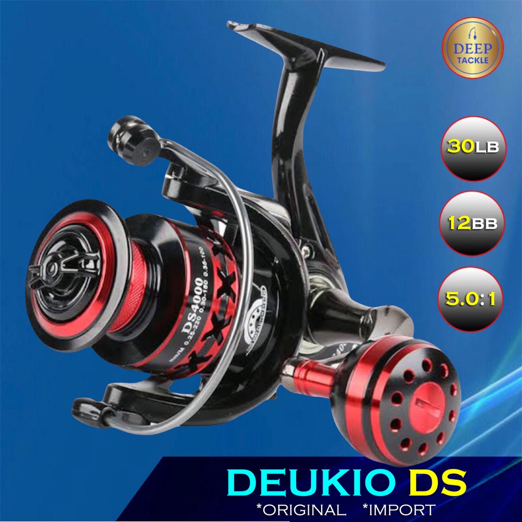 Jual Reel Pancing Metal DEUKIO DS 2000 - 7000 Max Drag 30 Lbs Kekuatan Tinggi Body Mewah ...