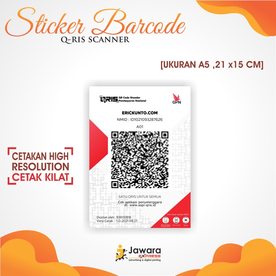 Jual CETAK STICKER SCAN QRIS UKURAN A5 CUSTOM | Shopee Indonesia