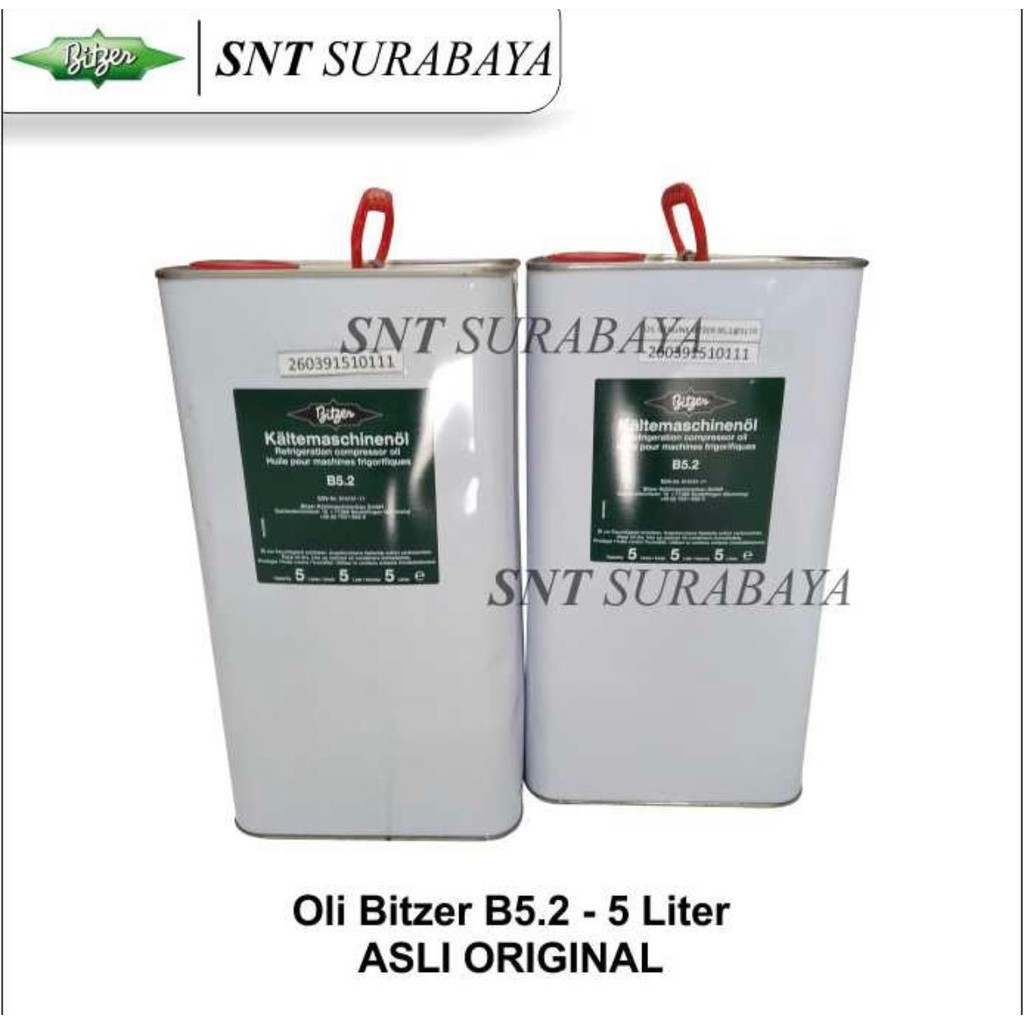 Jual OLI BITZER B5.2 5LITER - Oli compressor bitzer B5.2 Mineral oil ...