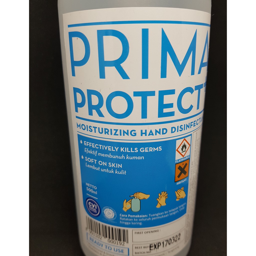 Jual HAND SANITIZER " PRIMA PROTECT + " 500ml | Shopee Indonesia