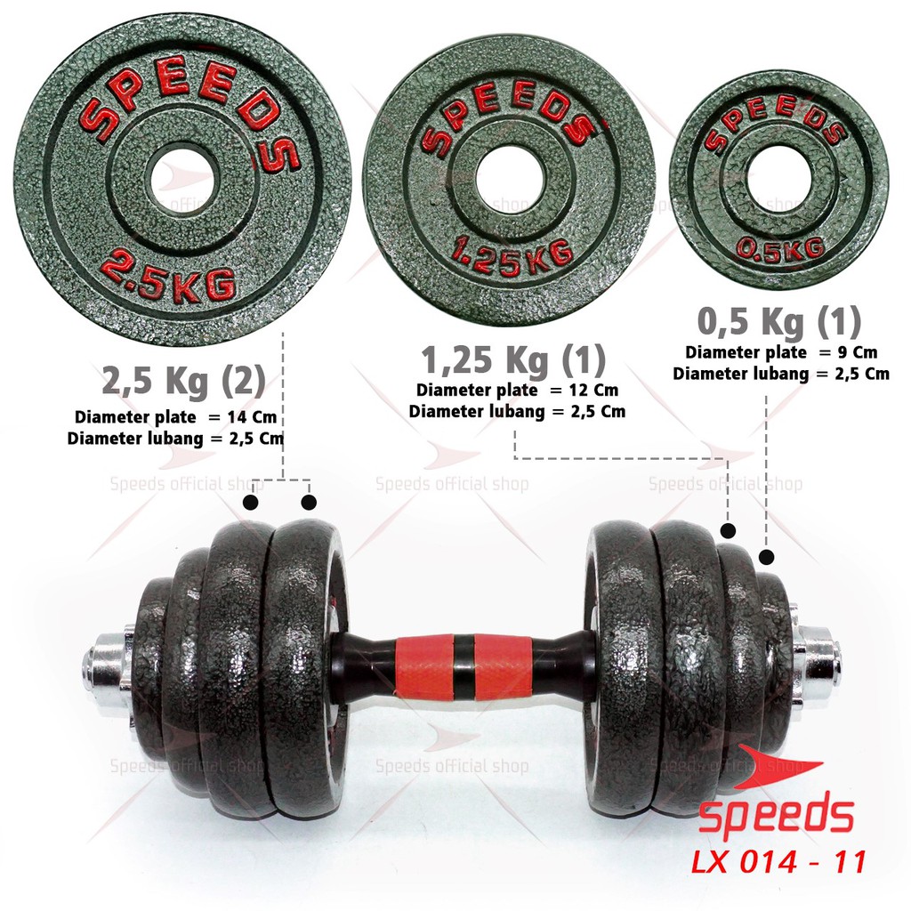 Jual SPEEDS Dumbell Barbel Besi Set Max 30kg Tiang Angkat Beban Besi 30 ...
