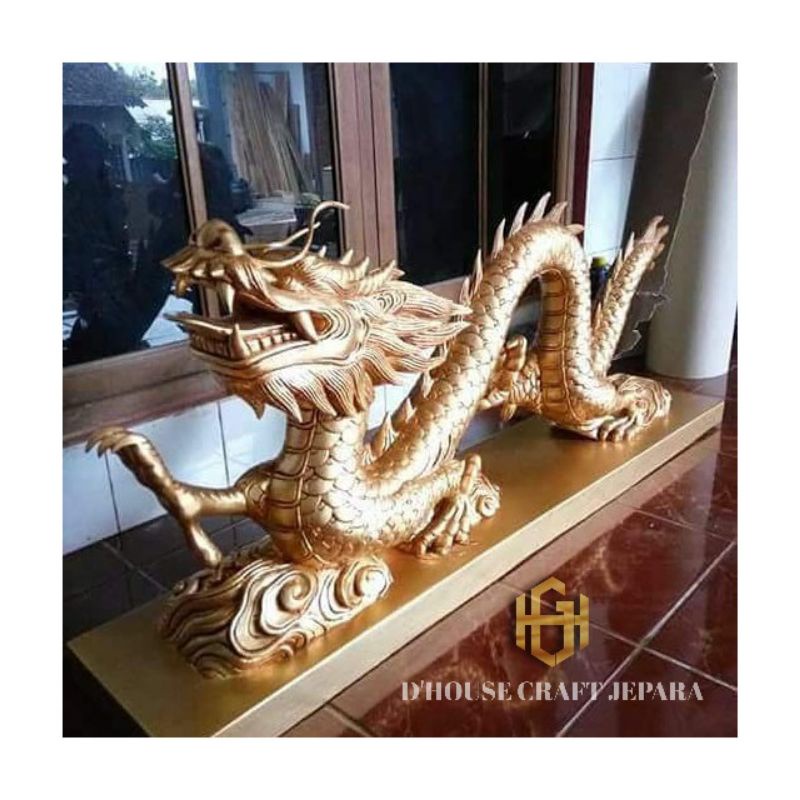 Jual Patung Dekorasi Ukir Relief Naga Suar Wood Solid ( Panjang 200cm ...