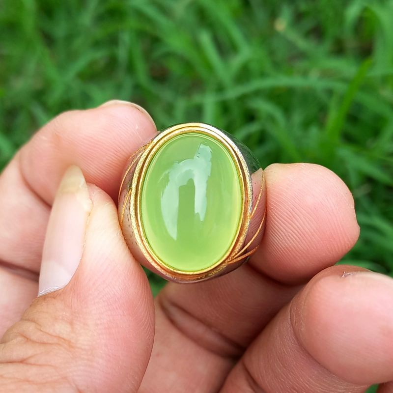 Jual Cincin Batu Anggur Hijau Asli Natural Kualitas Super | Shopee ...