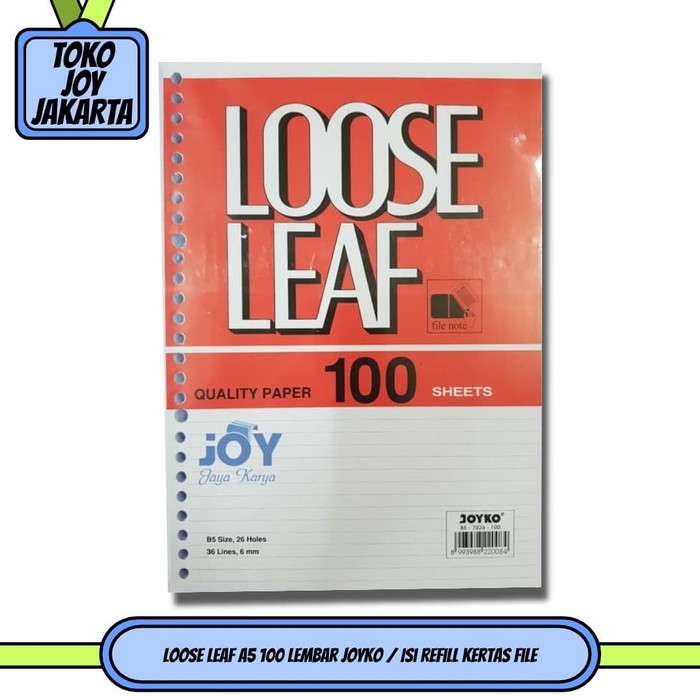 Jual Loose Leaf A5 100 lembar Joyko / Isi Refill Kertas File | Shopee Indonesia