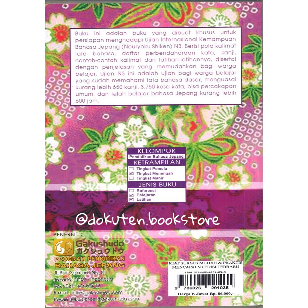 Jual Buku JLPT Kiat Sukses Mudah & Praktis Mencapai N3 Gakushudo ...