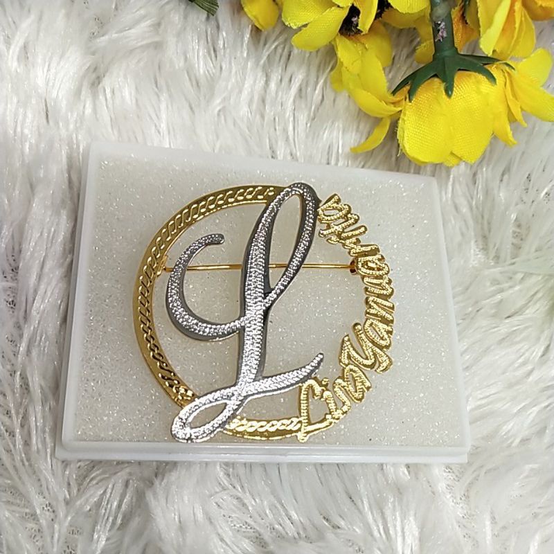 Jual bros nama dan inisial huruf model terbaru,bebas request nama dan ...