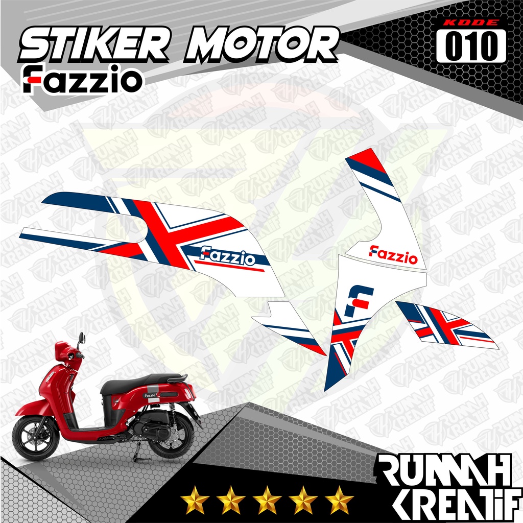 Jual Stiker Motor Yamaha Fazzio Variasi I Stiker Body motor Fazio Tosca Merah Hitam Putih ...