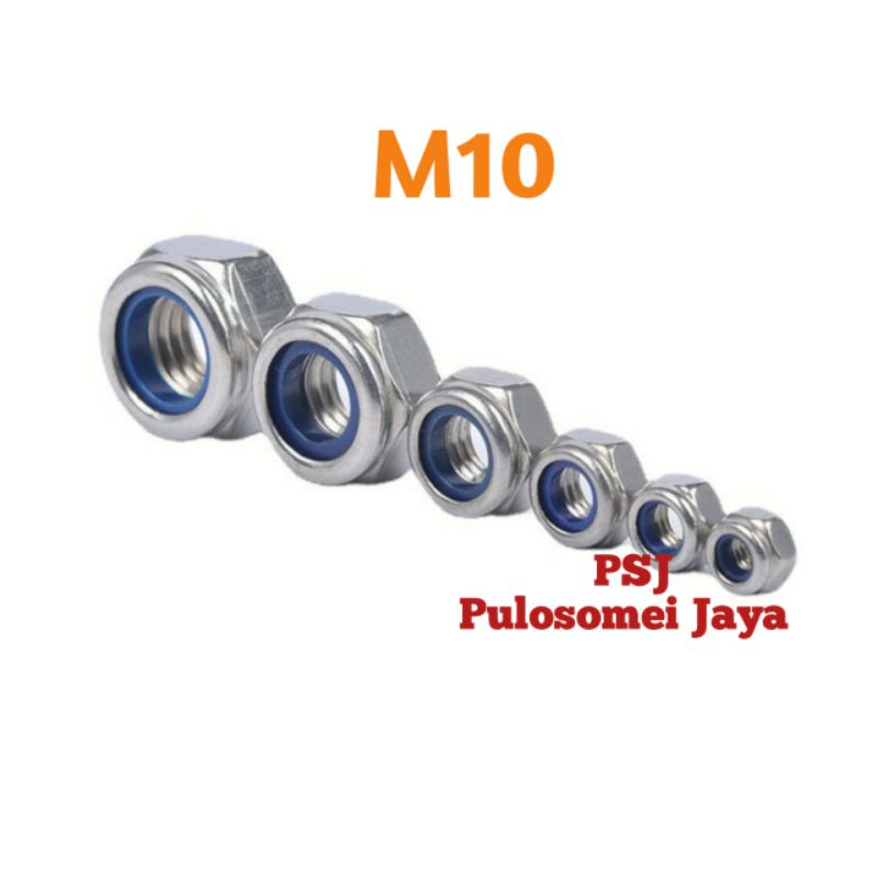 Jual Mur Nylon Stainless / Lock Nut M10 / SS 304 | Shopee Indonesia