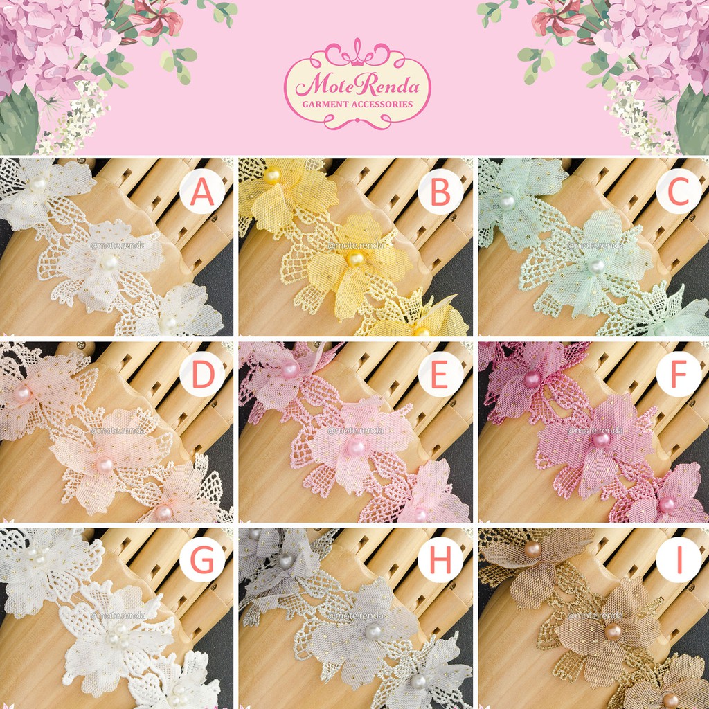 Jual Renda bunga, lebar 6cm (harga per meter) kode 5AKA60 | Shopee ...
