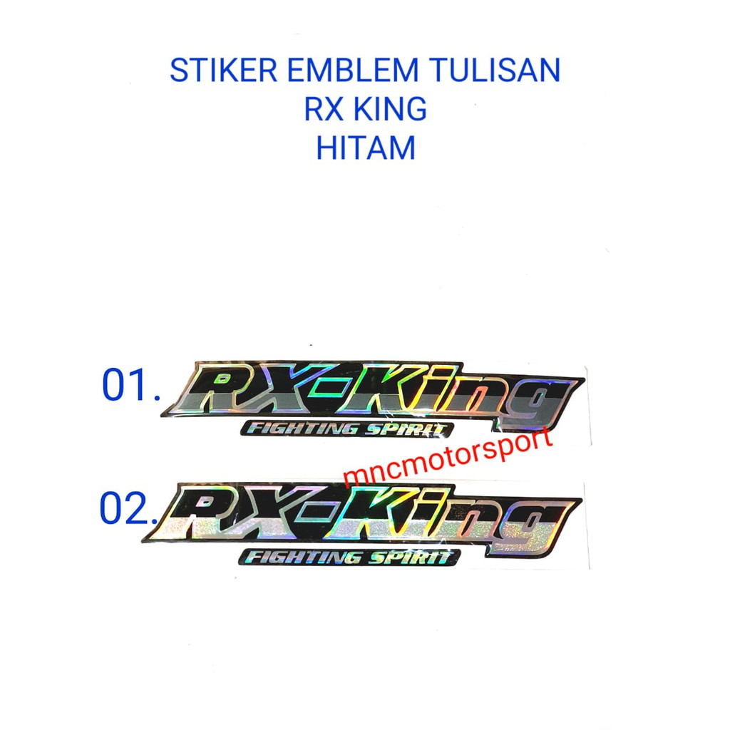 Jual STIKER EMBLEM TULISAN RX KING HITAM 18.5 x 4 CM HARGA PER SET ...