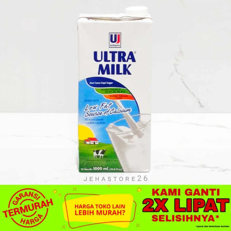 Jual [ SUSU UHT ] Ultra Milk 1 Liter Low Fat Full Cream | Shopee Indonesia