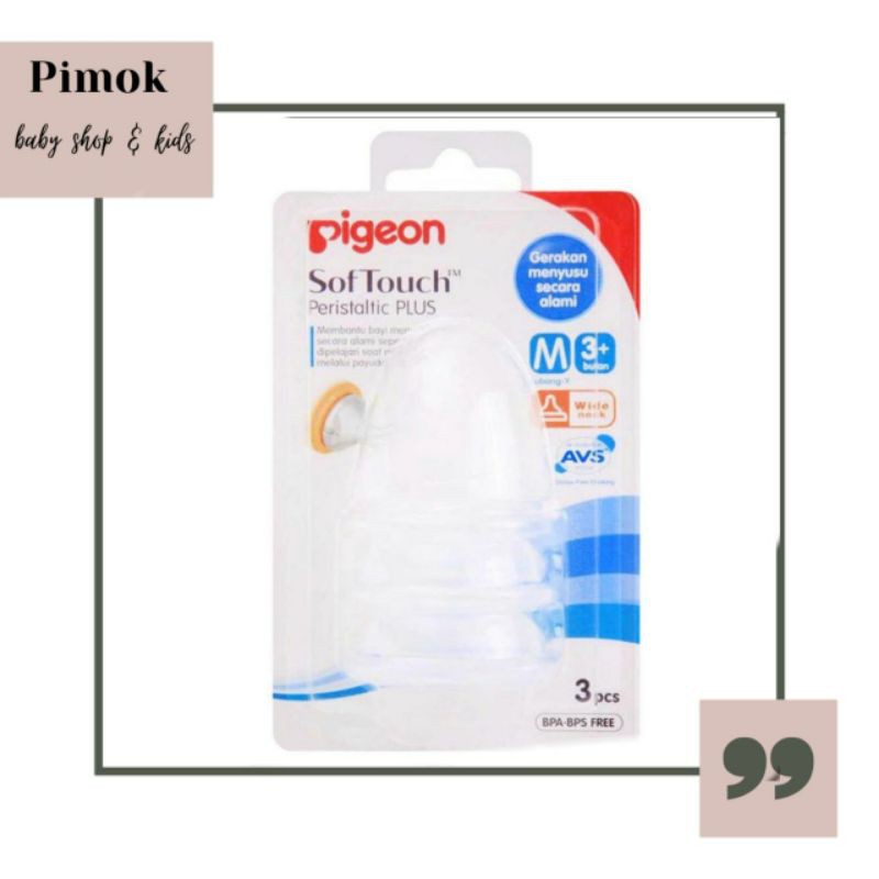 Jual Pigeon Softouch Peristaltic Plus Nipple Wide Neck | Shopee Indonesia