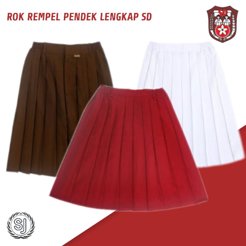 Jual Seragam sekolah rok pendek merah/putih/coklat pramuka SD | Shopee Indonesia