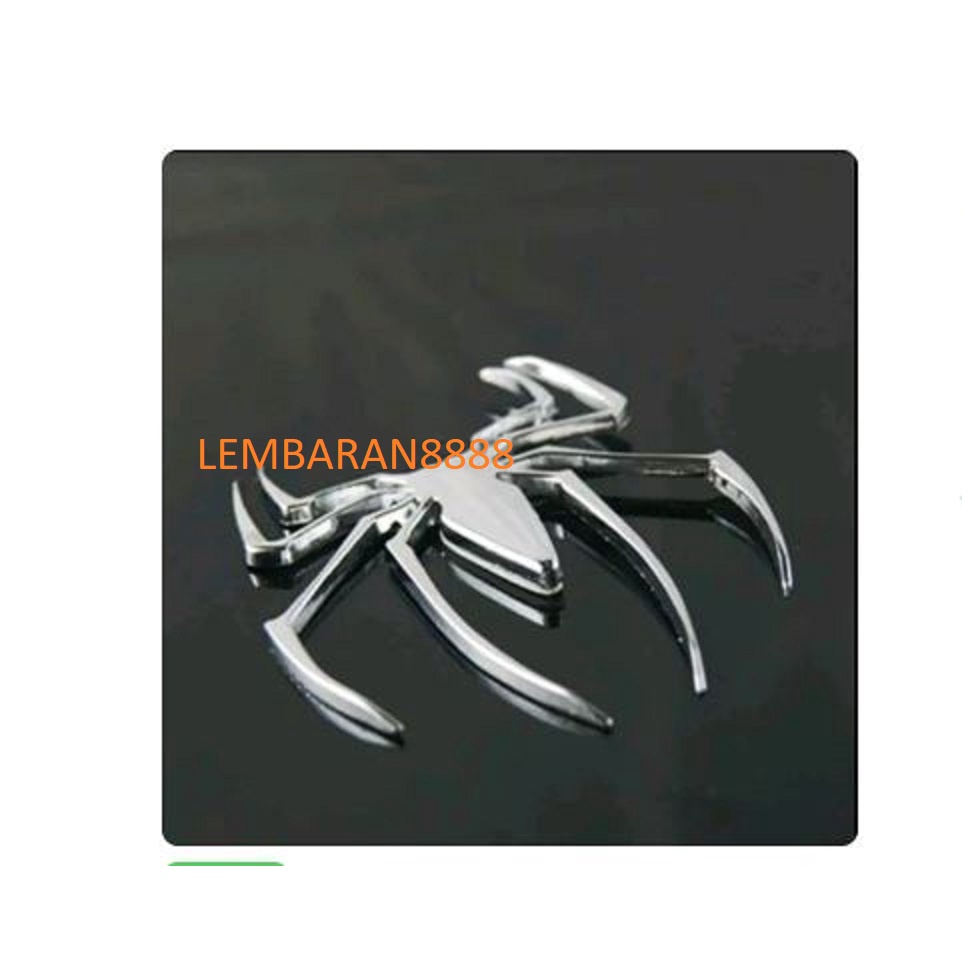 Jual Stiker Emblem Spider Laba-Laba Chrome 3D 9x11 cm | Shopee Indonesia
