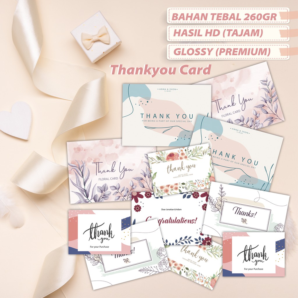 Jual THANKYOU CARD KARTU UCAPAN CUSTOM | Shopee Indonesia