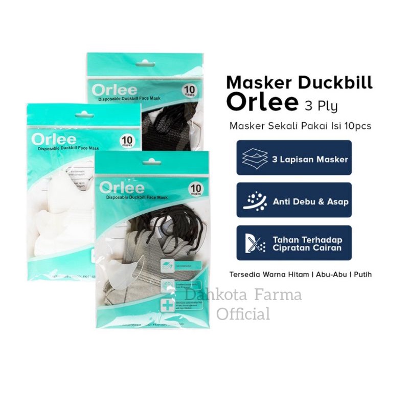 Jual Masker Duckbill Orlee 3D Earloop Emboss 3 Ply Kemenkes isi 10 Pcs ...