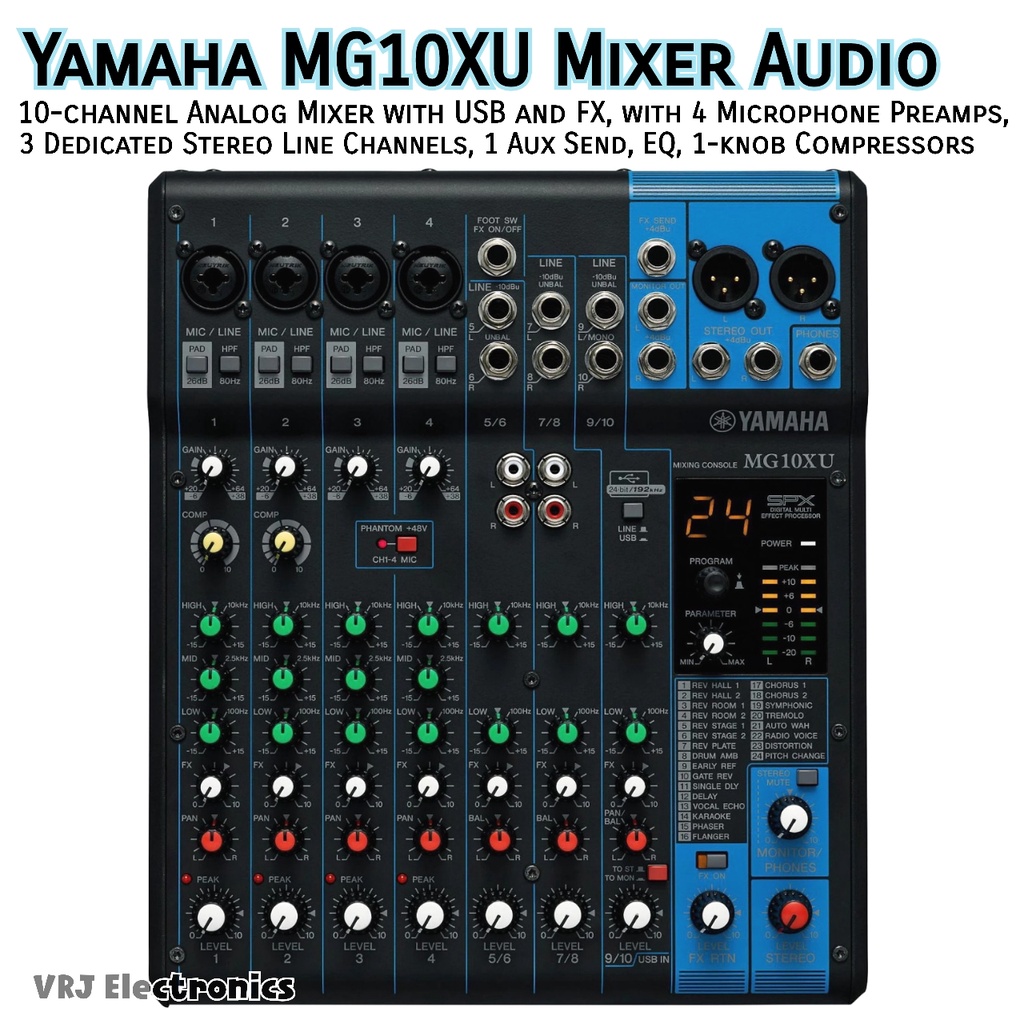 Jual Mixer Audio Yamaha MG10XU 10-channel with USB and FX Effect MG ...