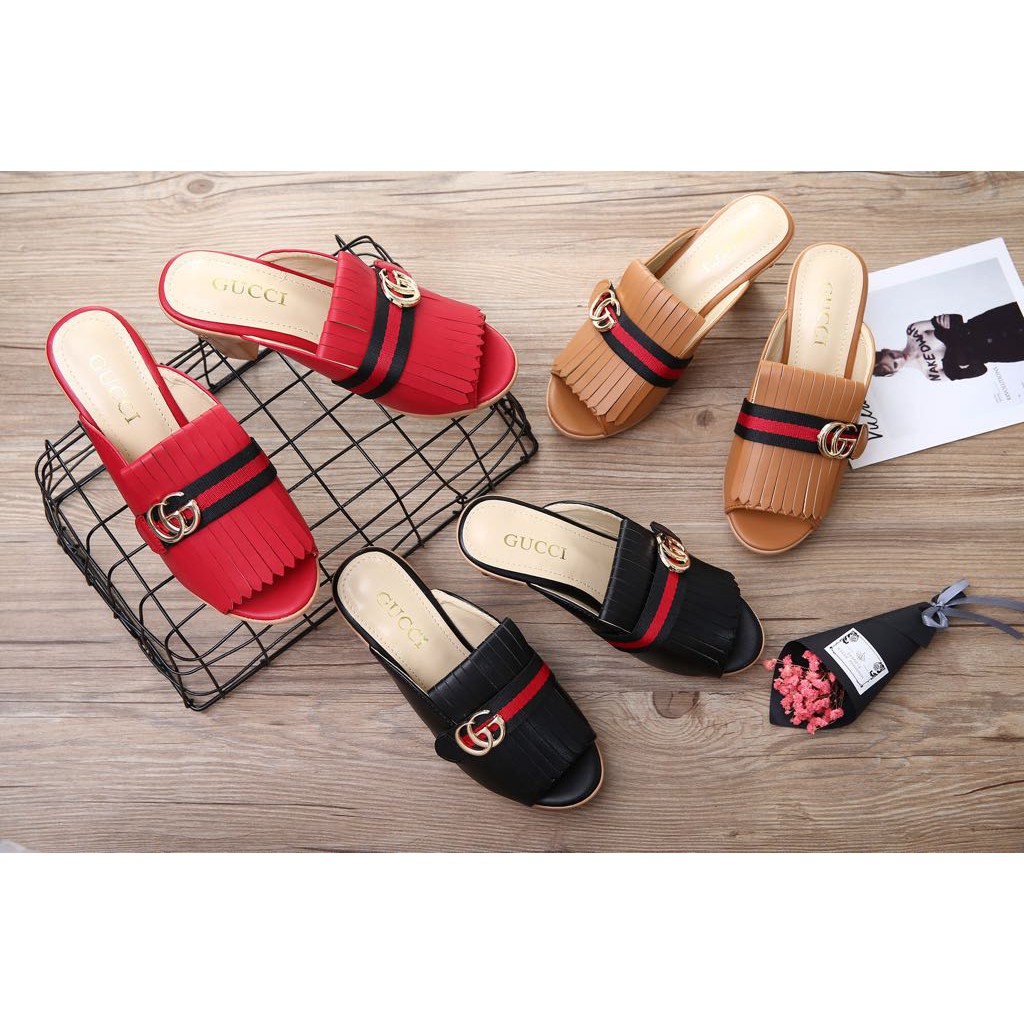 Jual Sandal Gucci Marmont Mid Heel Slide CG030-1313 JKL 96 sendal impor ...