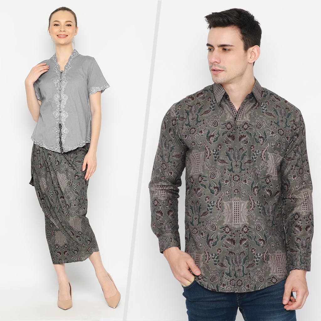 Jual BATIK COUPLE MODERN Kemeja Rok Lilit Instan Batik Pria Lengan ...