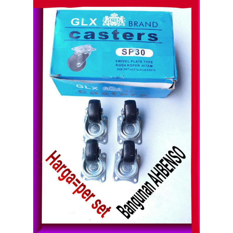 Jual GLX Caster/SP 30 GLX Roda Caster Swivel/Roda Koper Hitam/Roda ...