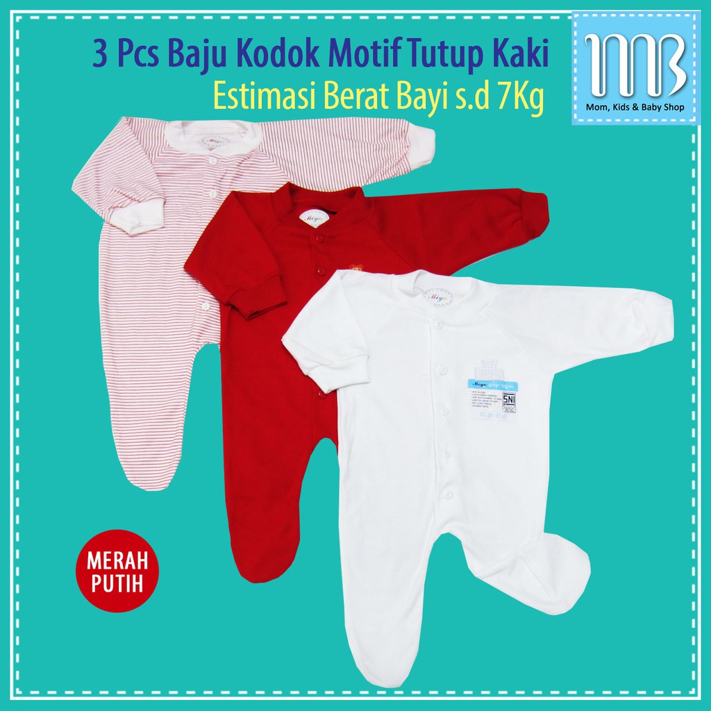 Jual MIYO 3 Pcs Baju Kodok Bayi Tutup Kaki / Buka Kaki Lucu Motif Biru ...