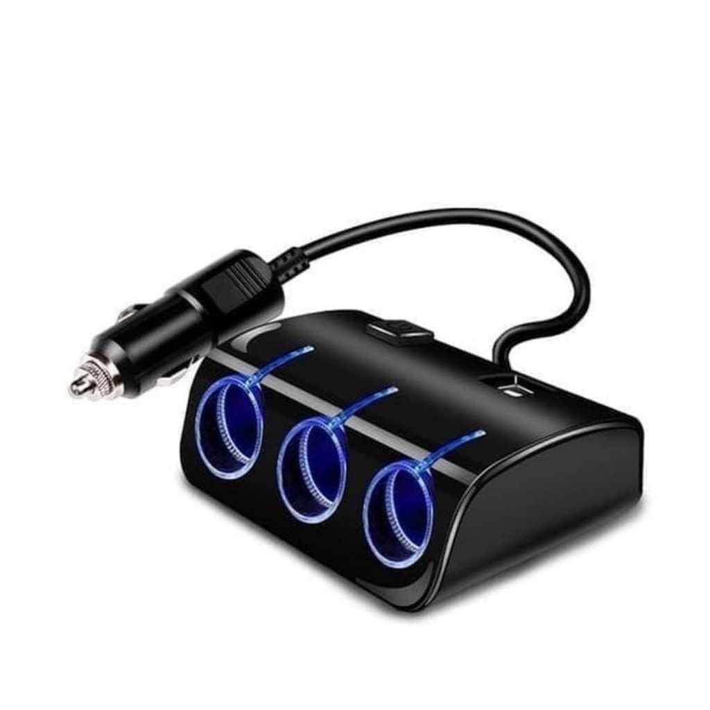 Jual Charger Mobil Colokan USB 3 Lubang Soket Lighter / Triple Socket ...