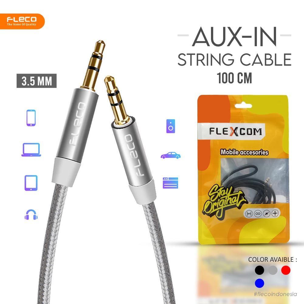 Jual NEW KABEL AUX STRING Cable Audio Kabel Salon Speaker 3.5 Spring ...