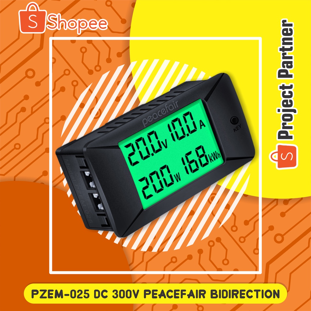 Jual PZEM-025 DC 300V Peacefair Bidirection Ammeter kWh Volt Watt meter ...