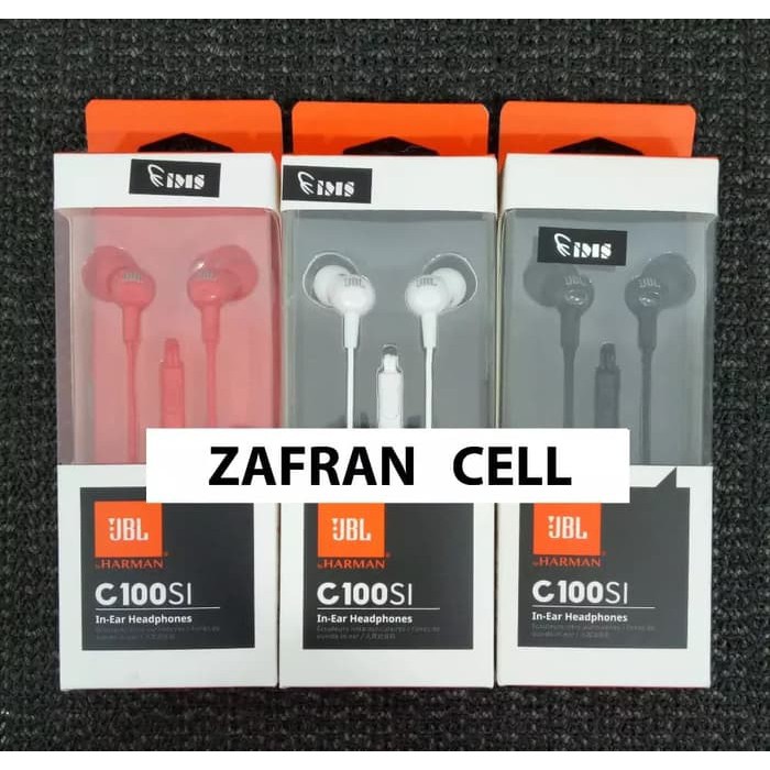Jual Earphone JBL C100SI With Mic - Original - Garansi Resmi IMS - Headset - Merah | Shopee ...