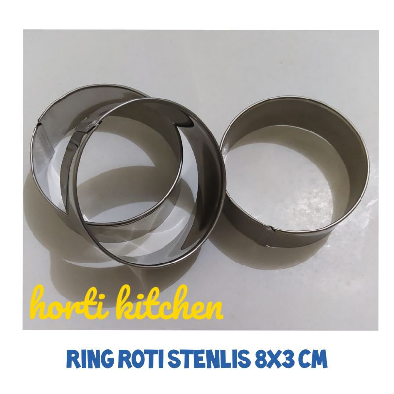 Jual cetakan roti burger / ring roti bulat / cetakan roti stenlis 8cm ...