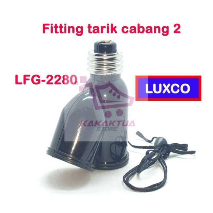 Jual Fitting Lampu Tarik Luxco Cabang 2 tarik Fitting Lampu Tarik E27 Tali | Shopee Indonesia
