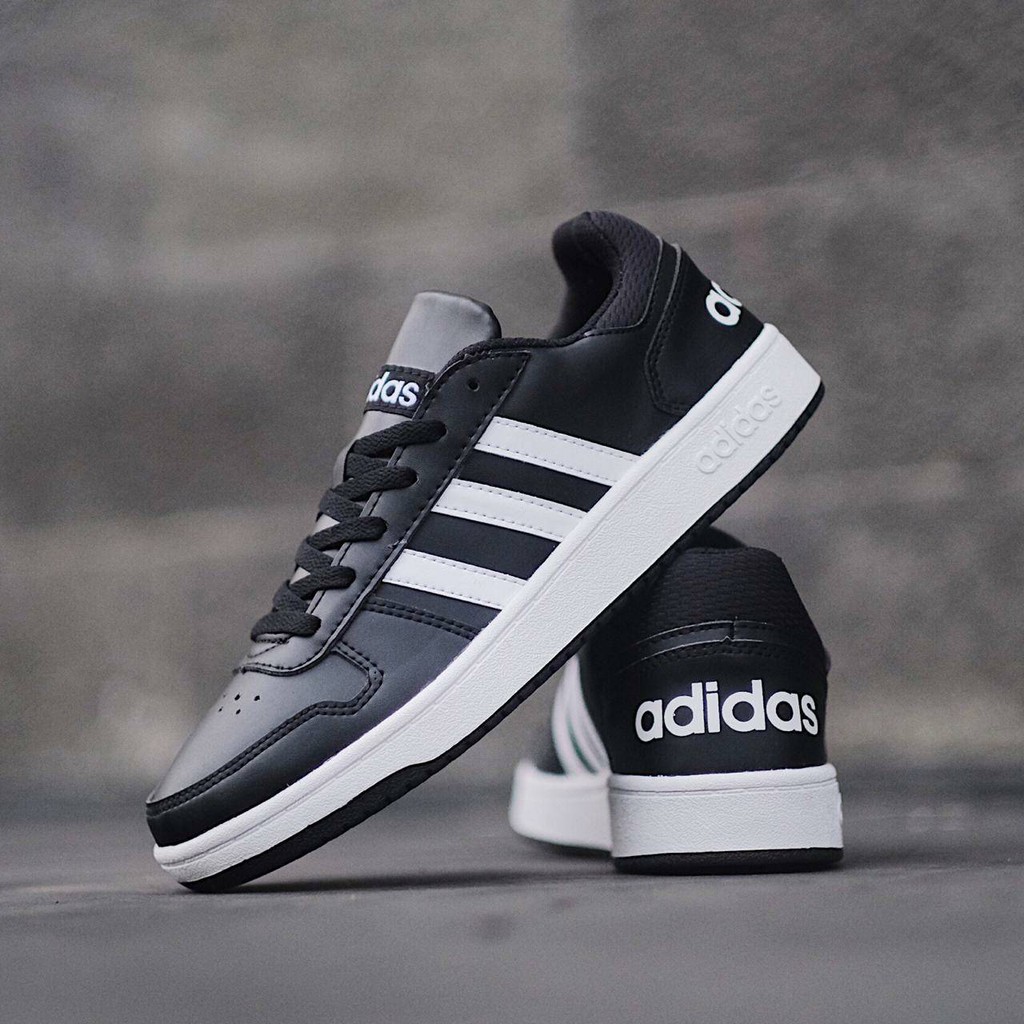 Jual ADIDAS HOOPS 2.0 LOW BLACK BLACK | Shopee Indonesia