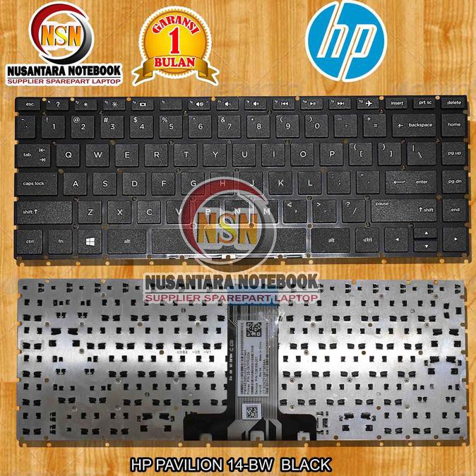 Jual Keyboard Laptop HP Pavilion 14-BW Warna Hitam Black ( No Backlight ...
