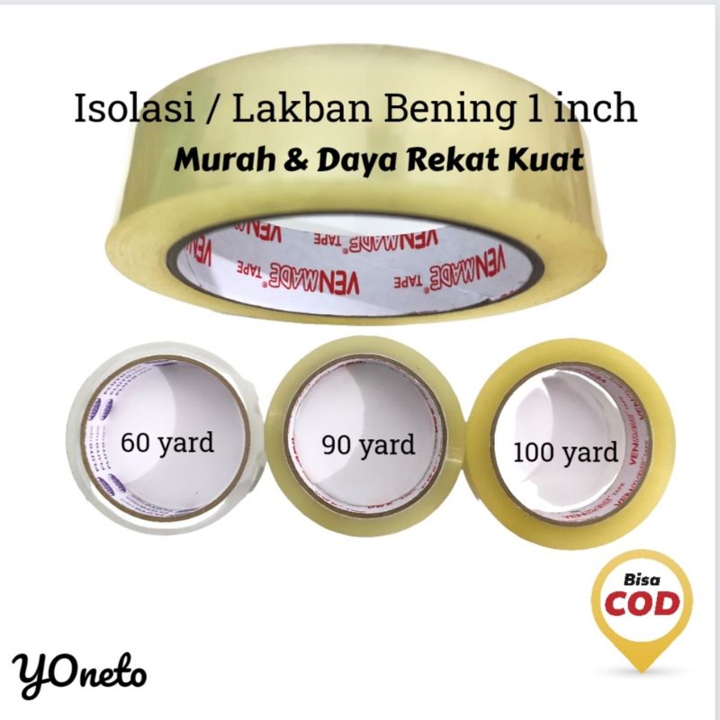 Jual Lakban / Isolasi Bening 1 inch (Daya Rekat kuat) | Shopee Indonesia