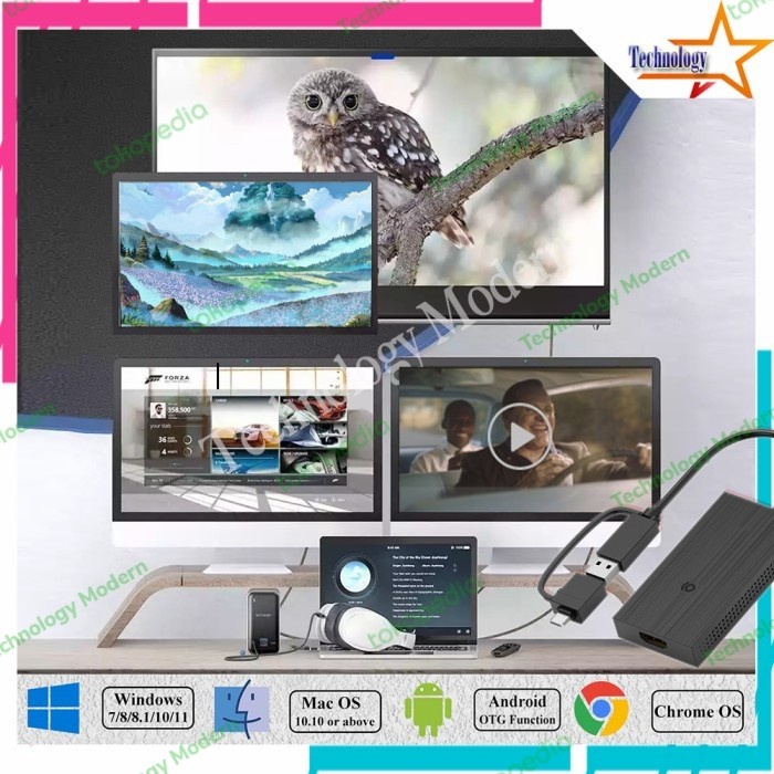 Jual USB 3.0 To HDMI 4K Extend 4 Monitor Display Support Rotate Screen ...