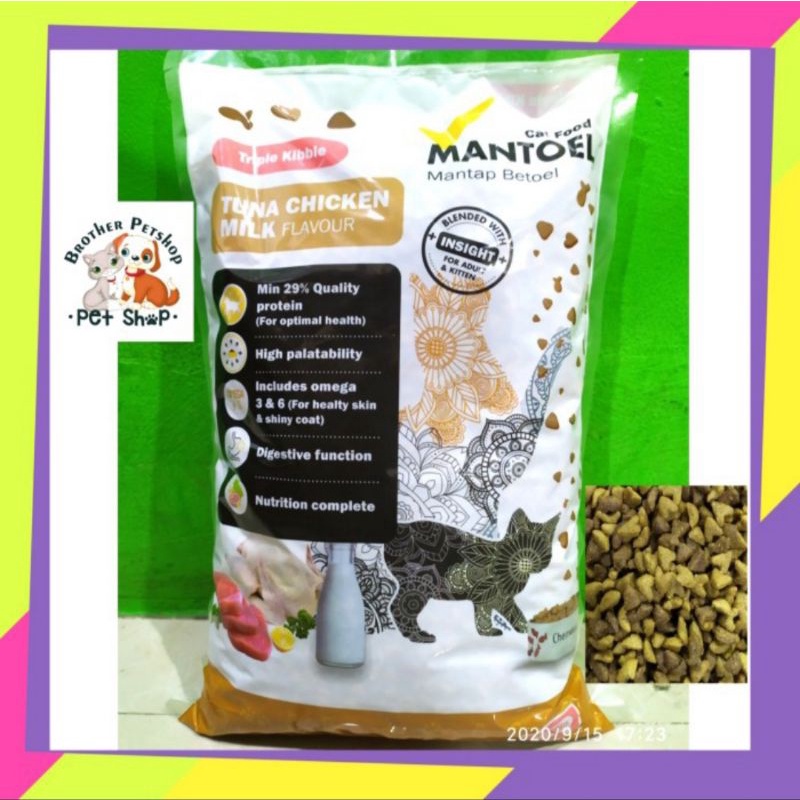 Jual GOJEK Mantoel Cat Adult & Kitten Tuna Chicken Milk Flavour 20kg ...
