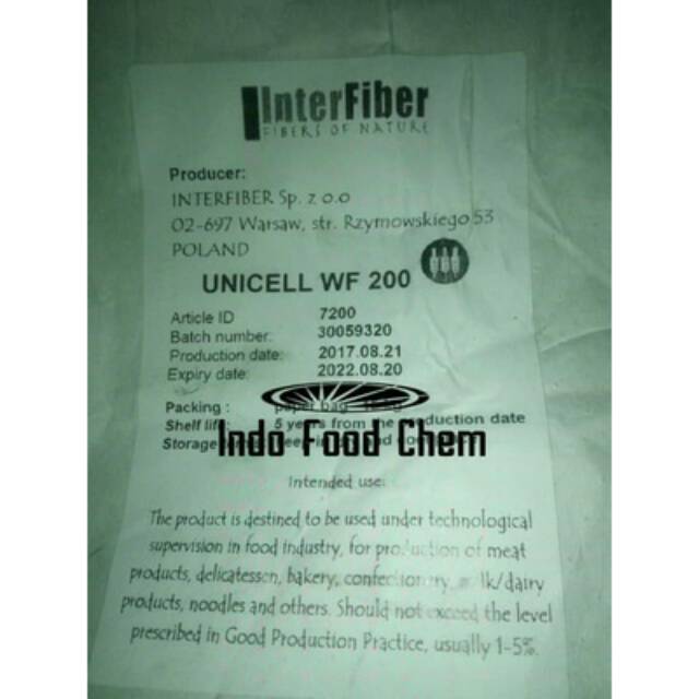Jual Wheat Fiber Unicell WF 200 Food Grade ex Polandia 1000gr | Shopee ...