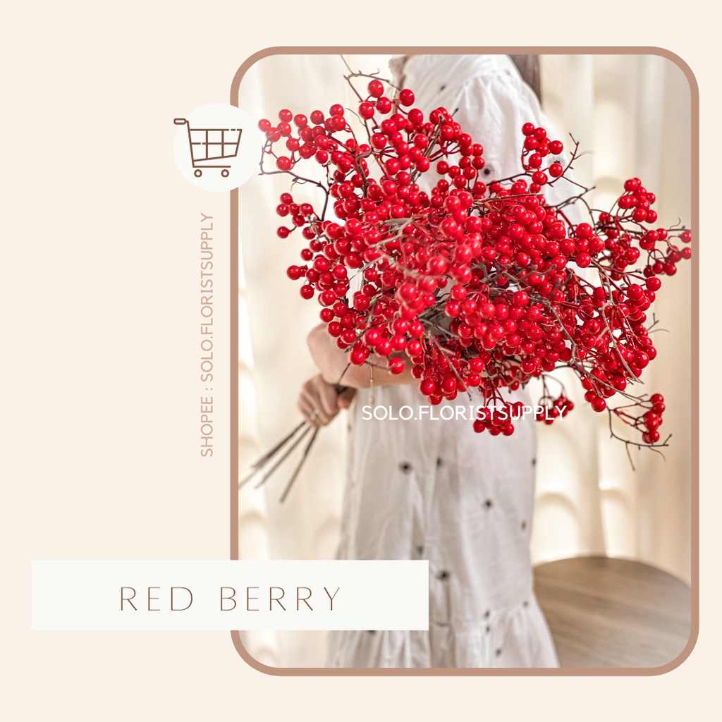 Jual 85cm ARTIFICIAL BERRY Daun Plastik Bunga Artificial Palsu Dekorasi ...