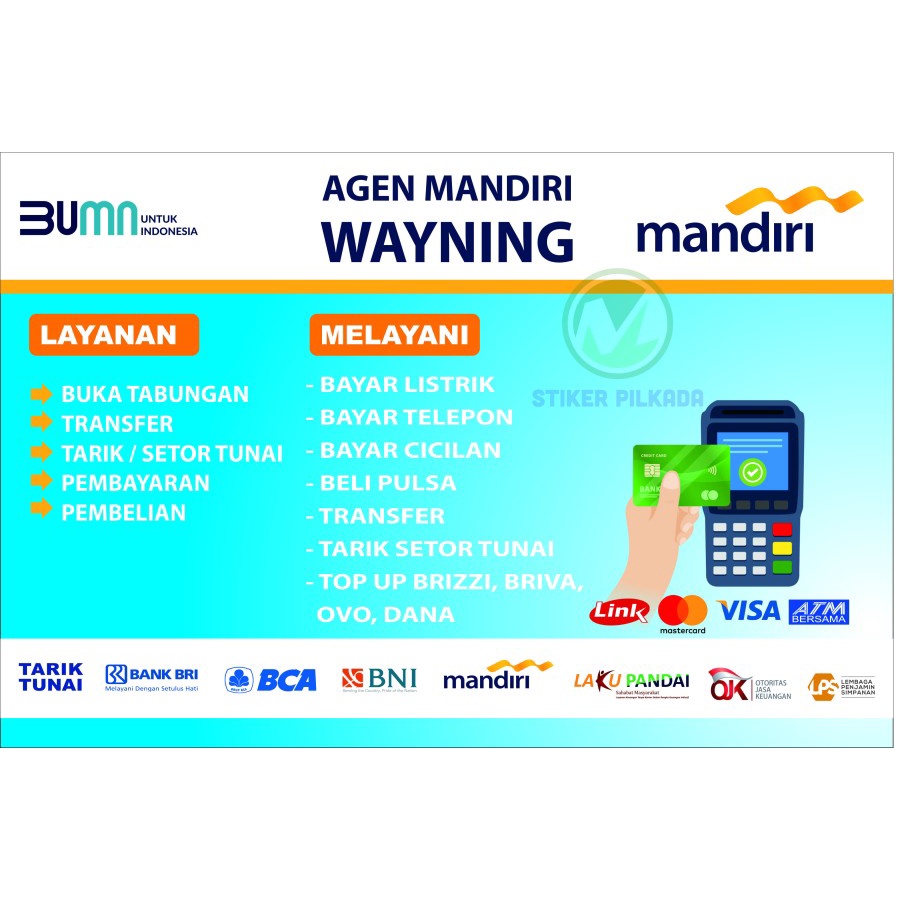 Jual Stiker vinyl Meja Kasir agen mandiri - 30x43cm | Shopee Indonesia