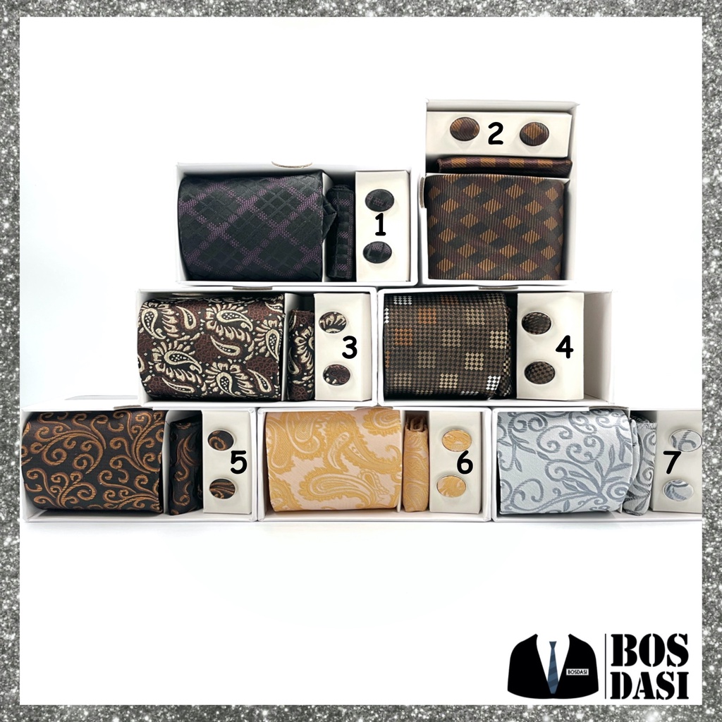 Jual DASI SET BOX / BOX DASI MANUAL 8 CM MOTIF CUFFLINK POCKET SQUARE 1 ...