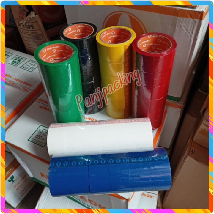 Jual Lakban Warna OPP plastik selotip merah biru kuning putih hijau 2 ...