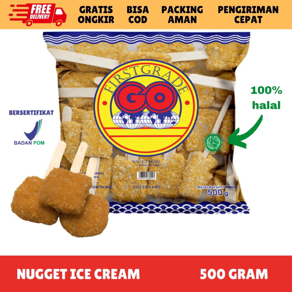 Jual [FROZEN FOOD GO] NUGGET ICE CREAM ISI 24 BESAR / 30 KECIL (500 ...