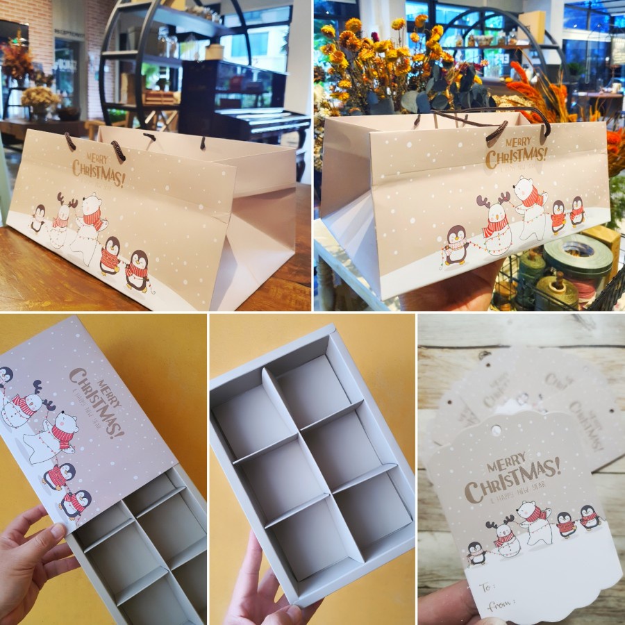 Jual Bundling Paperbag + Box Sekat 6 Natal Kotak Kemasan Dus Kue ...