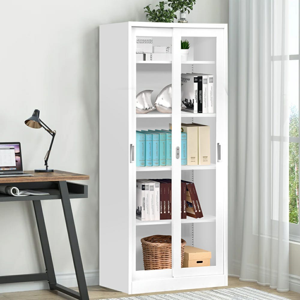 Jual Lemari Hias Rak Kaca Metal Cabinet ST-MT-004-WHT | Shopee Indonesia