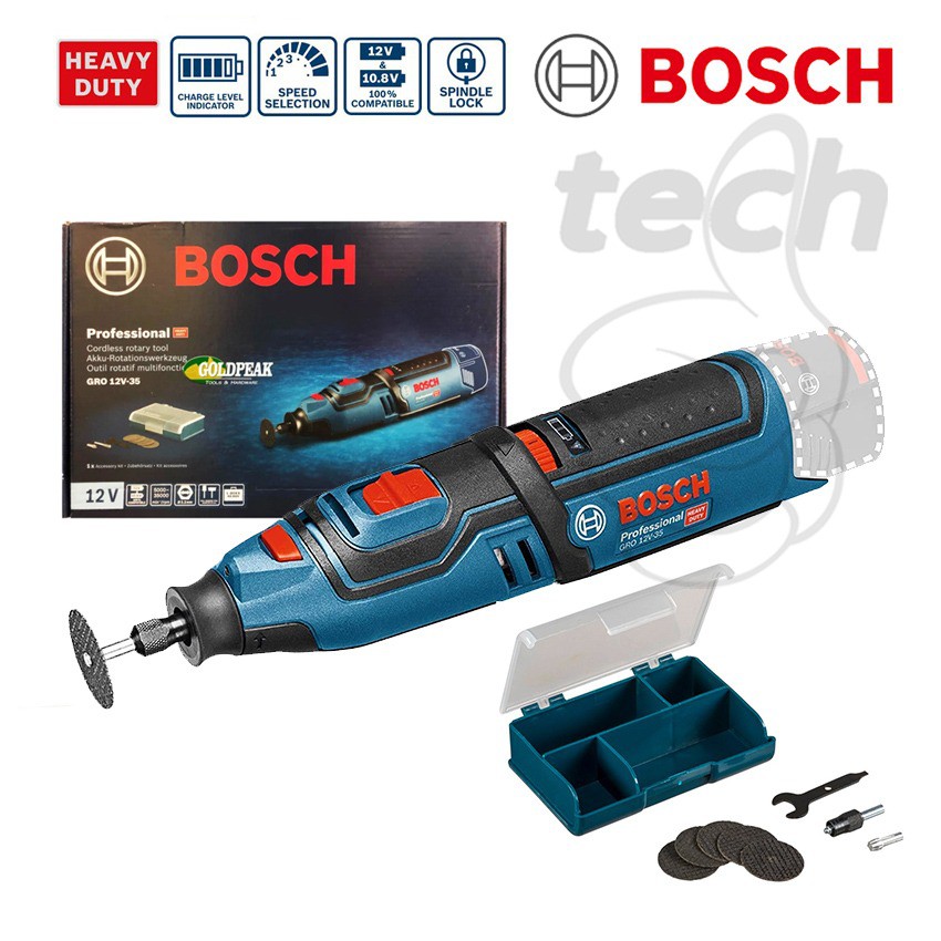 Jual Mesin Gerinda Tuner Cordless Rotary Tool Bosch GRO 12V-35 - Unit ...