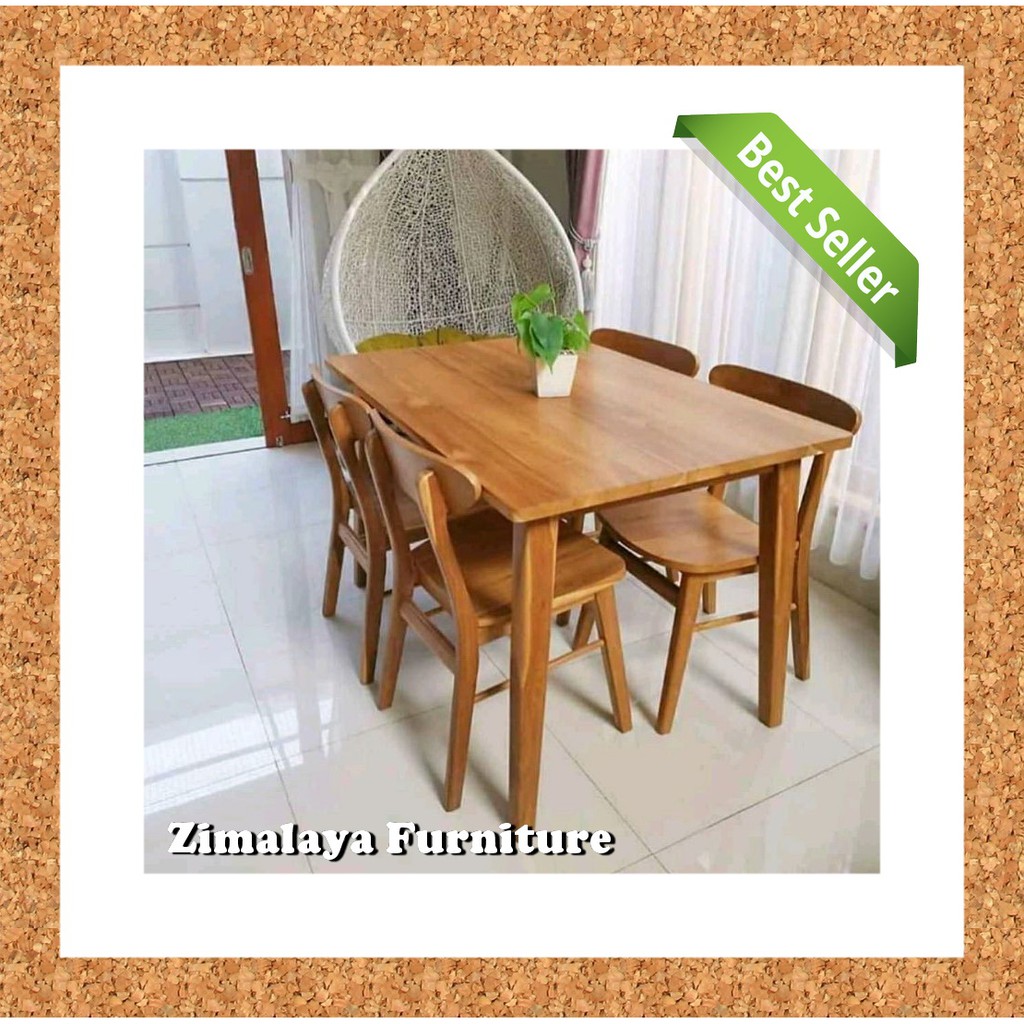 Jual MEJA MAKAN MINIMALIS KAKI KOTAK KURSI ROPAN JATI PRODUK ASLI MEBEL ...