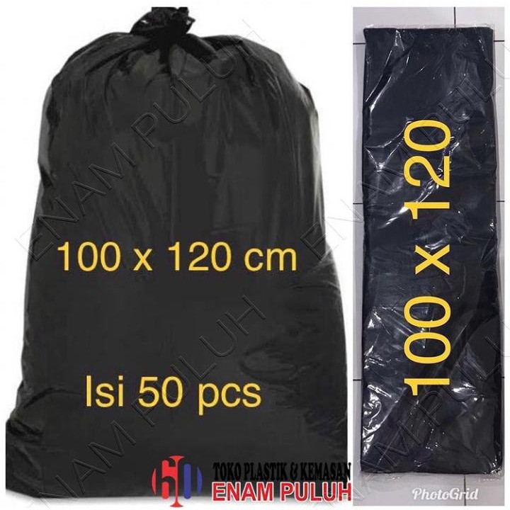 Jual Kantong plastik sampah hd hitam kresek sampah trash bag garbage 100 x 120 cm besar jumbo ...