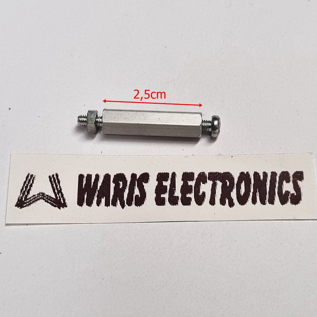 Jual Baut Spacer Spaser 3mm panjang 2.5cm 25mm Tiang PCB | Shopee Indonesia